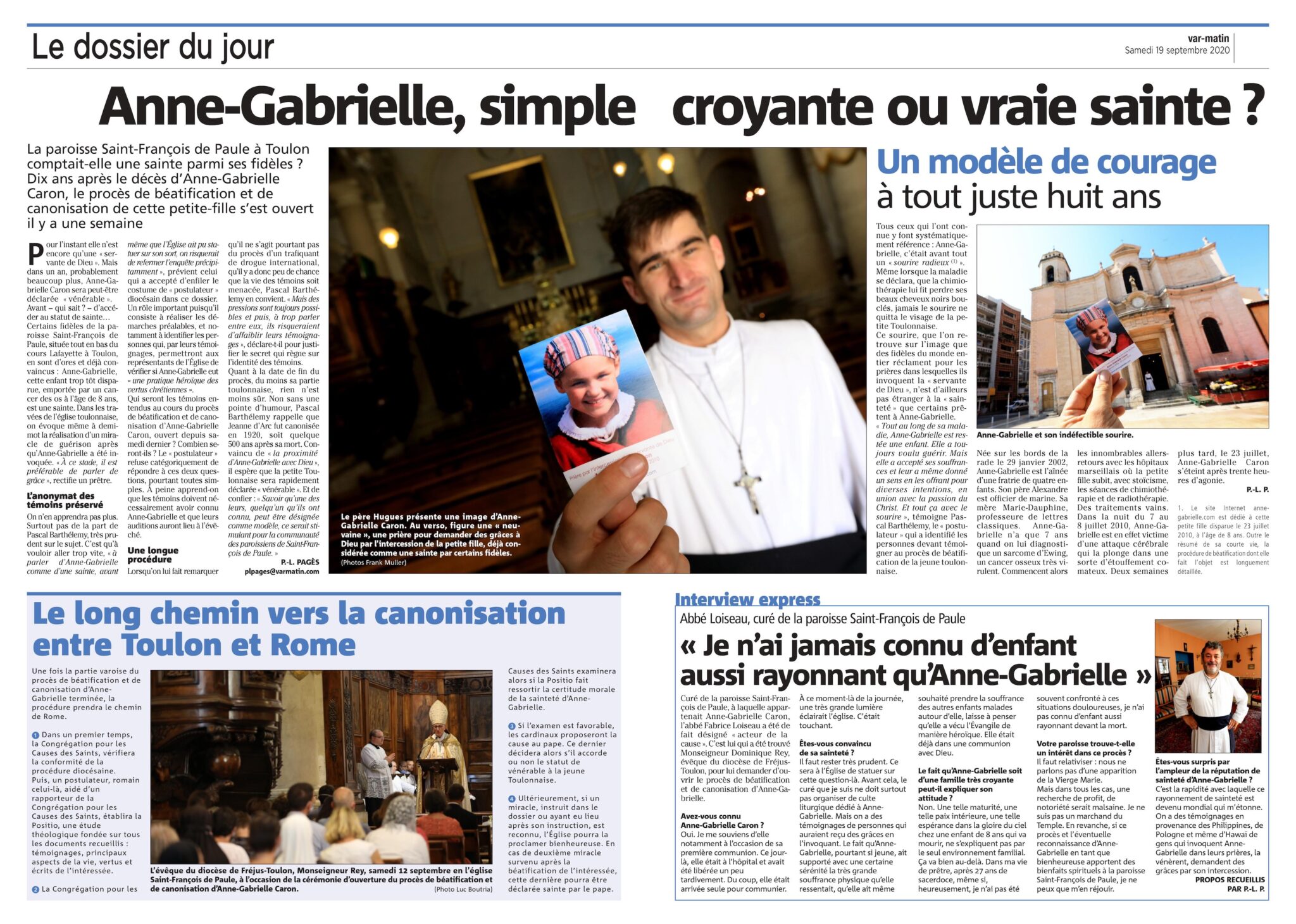 Var-Matin - Dossier spécial sur Anne-Gabrielle Caron - Diocèse de ...
